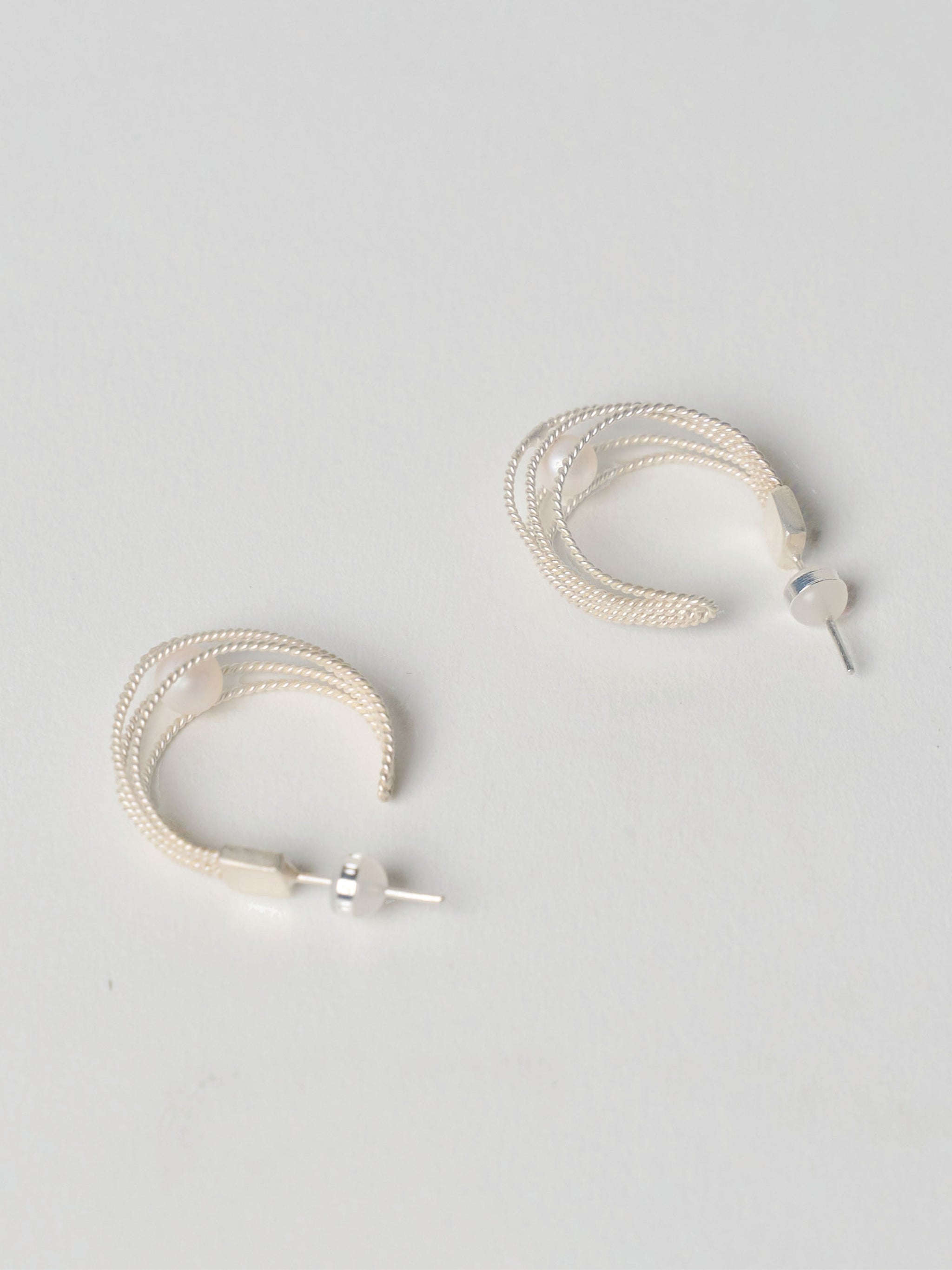 Twine and dine white hoop earring store